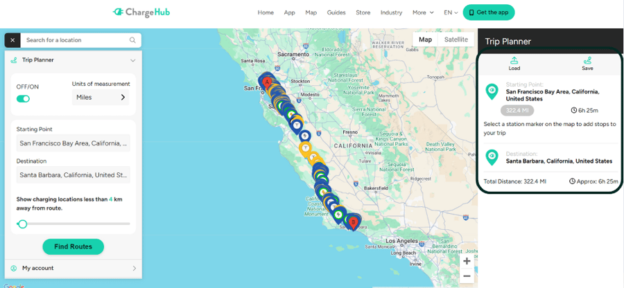 Plan your route when you drive your electric car. | ChargeHub