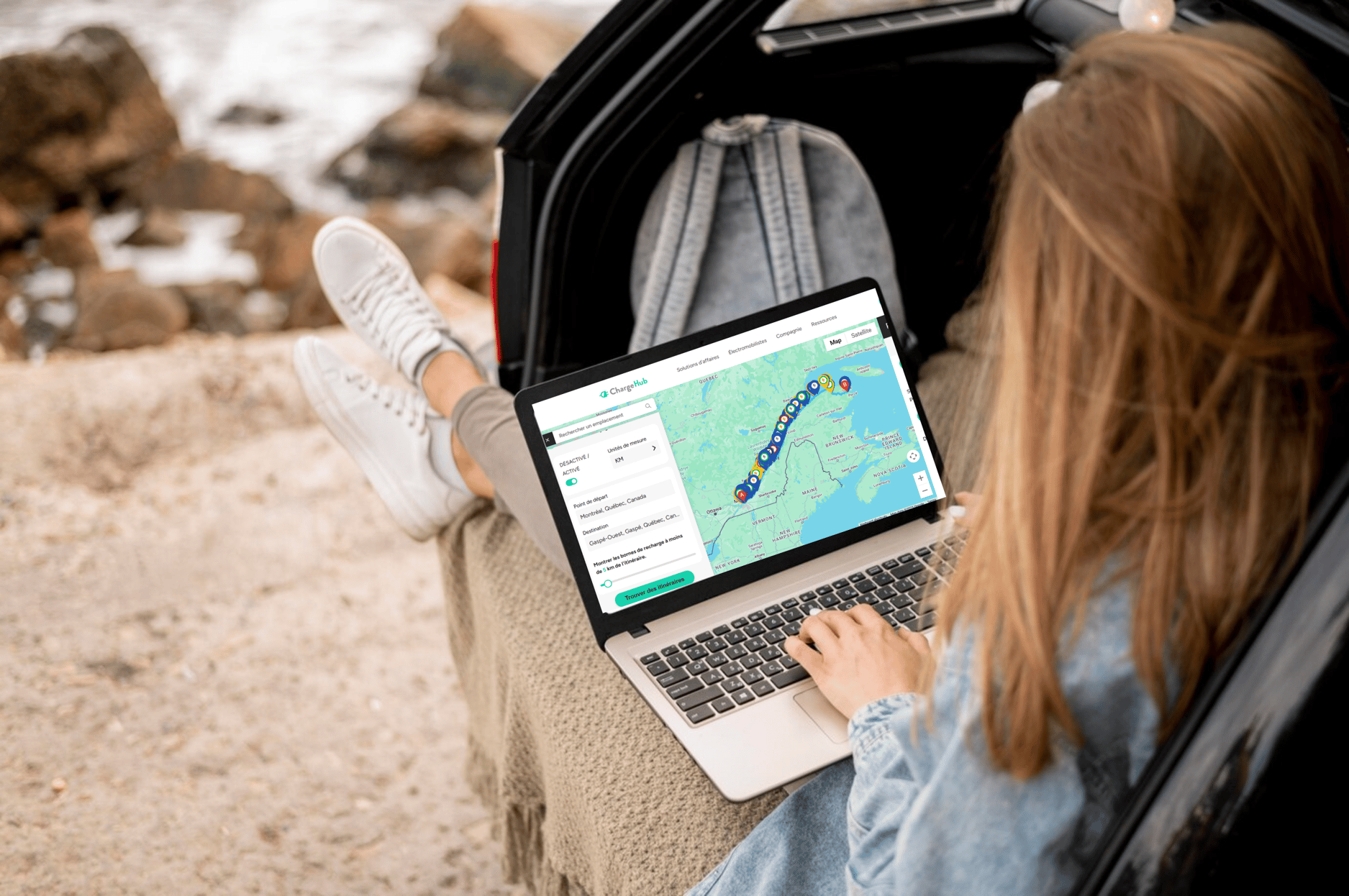 Planifiez voyager en VE avec le planificateur trajet de ChargeHub